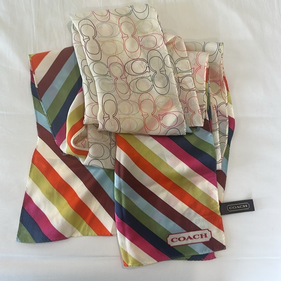 Coach | Accessories | Coach Silk Scarf Signature Print | Poshmark